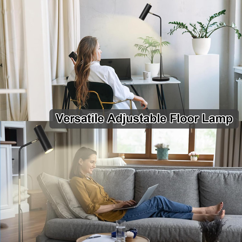 Ebern Designs Ivaya 57.48'' Black Task/Reading Floor Lamp | Wayfair